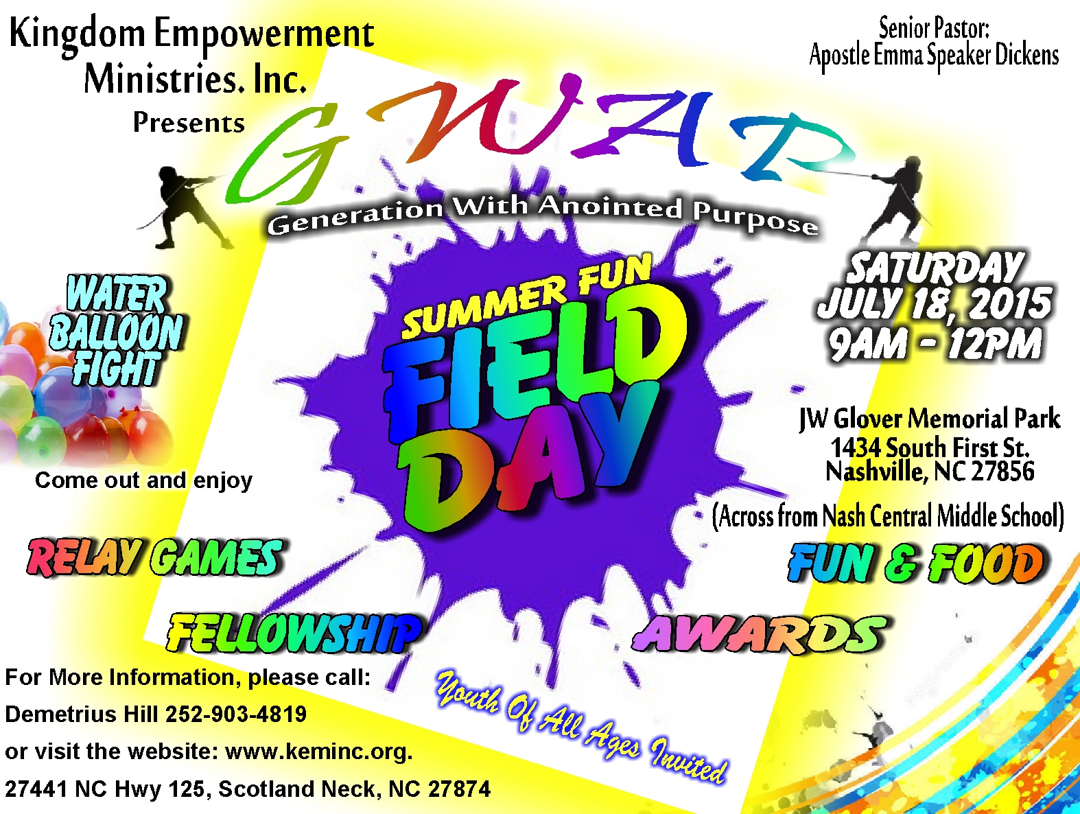 Summer Fun Field Day - Kingdom Empowerment Ministries, Inc